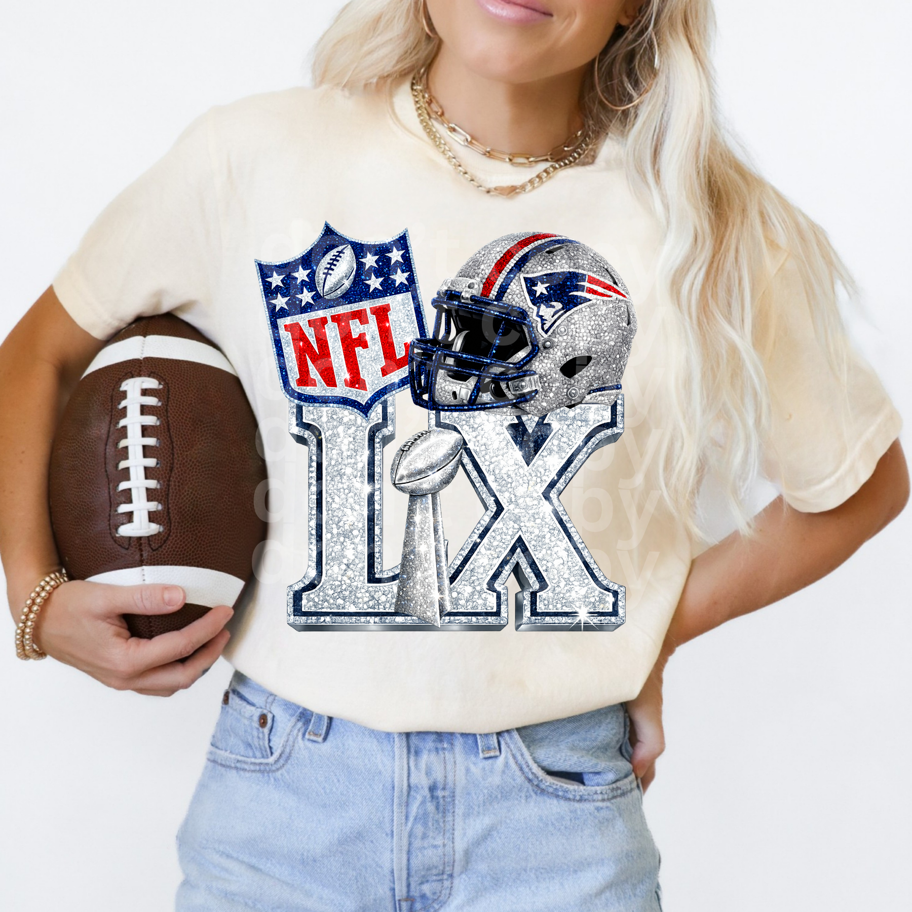 Super Bowl LX Patriots Faux Sequins Direct to Film Transfers ...