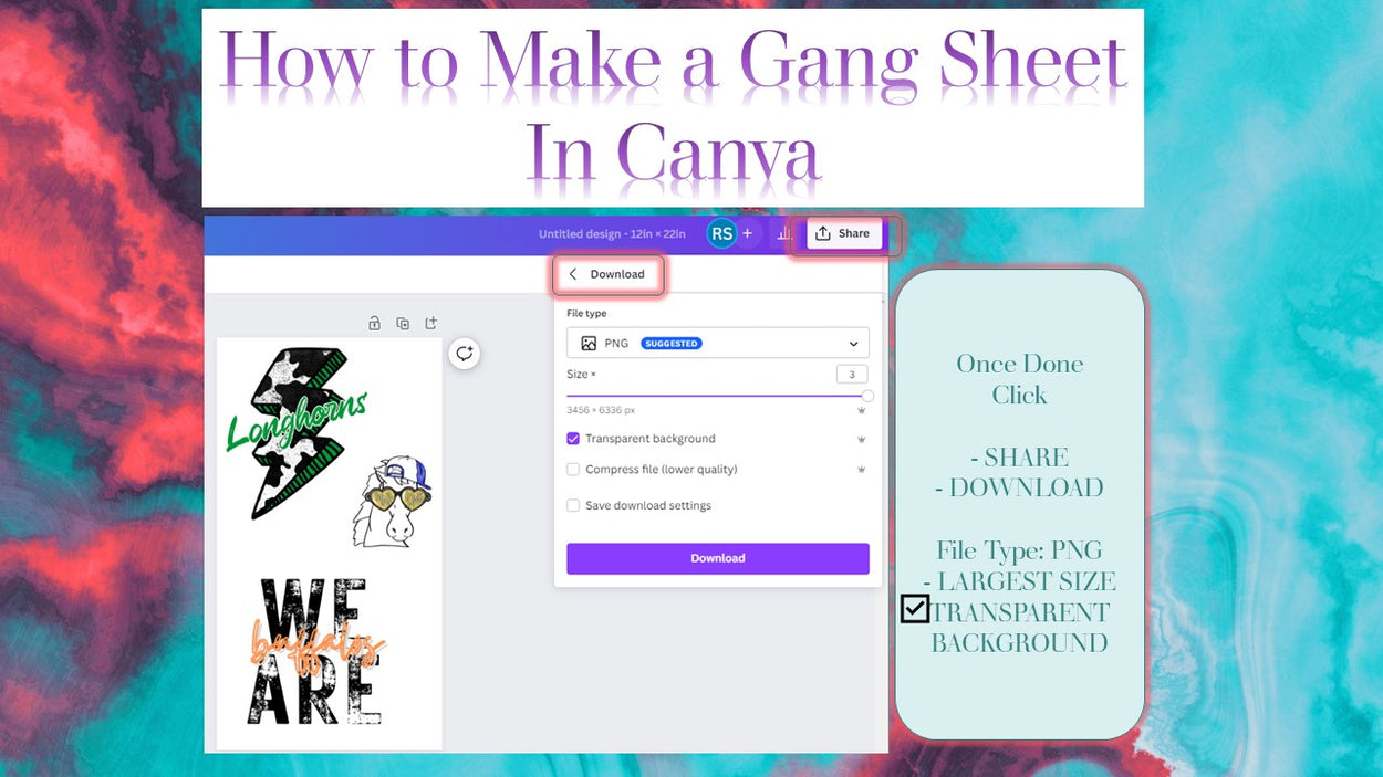 How to Create a "Gang Sheet" of Images / Transfers in Canva – StrictlyTransfers